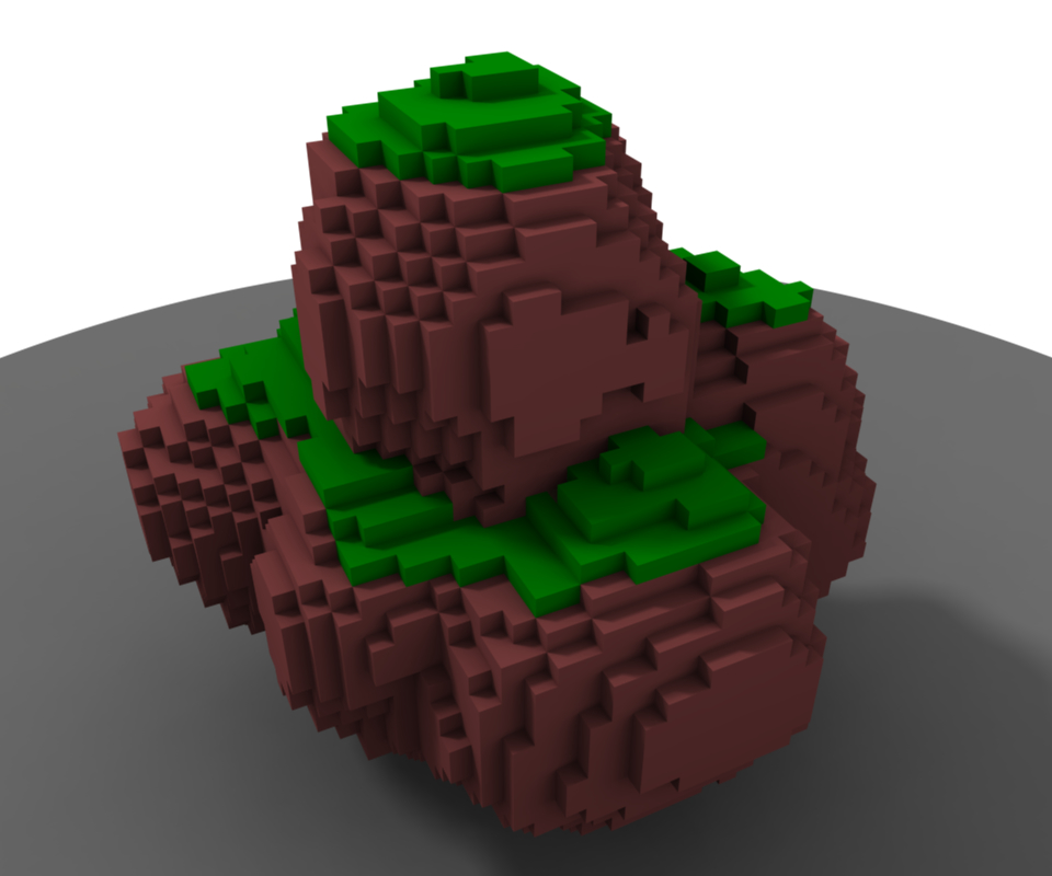free obj model minecraft-style floating rock