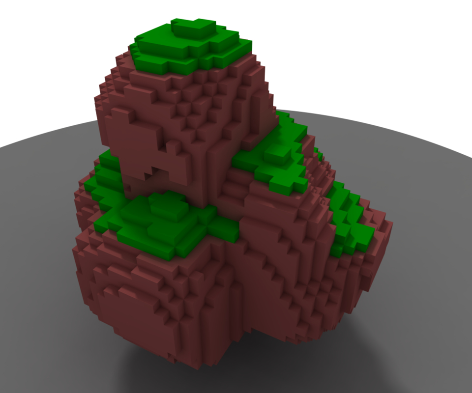 free obj model minecraft-style floating rock