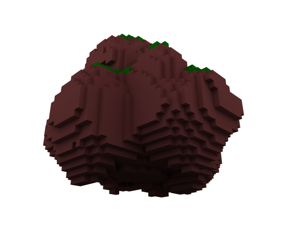 free obj model minecraft-style floating rock