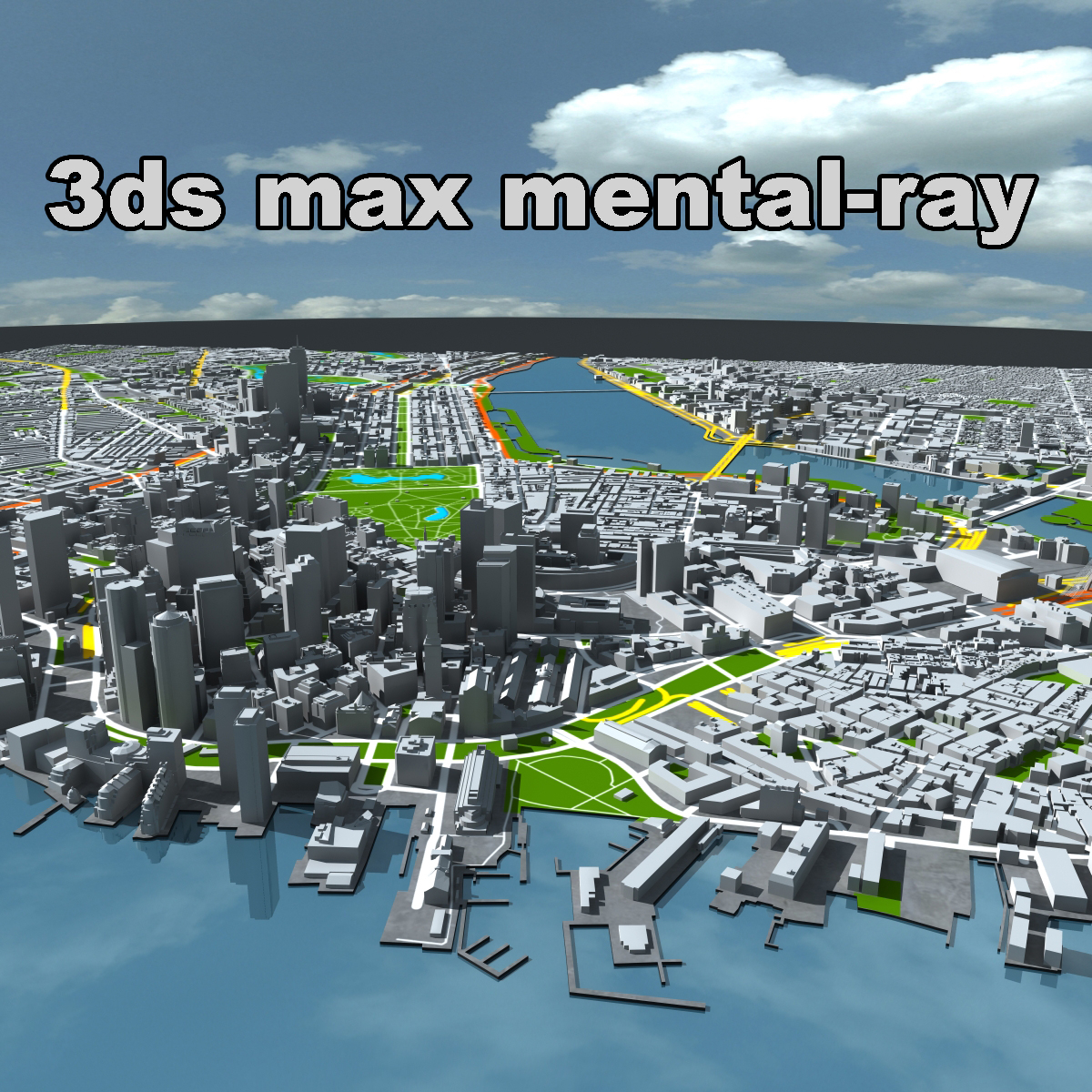 3d 3ds boston skyline