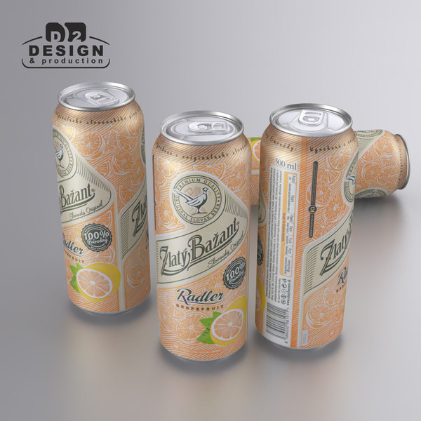 modelo 3d Lata de cerveza Zlaty Bazant Radler Pomelo 500 ml ...
