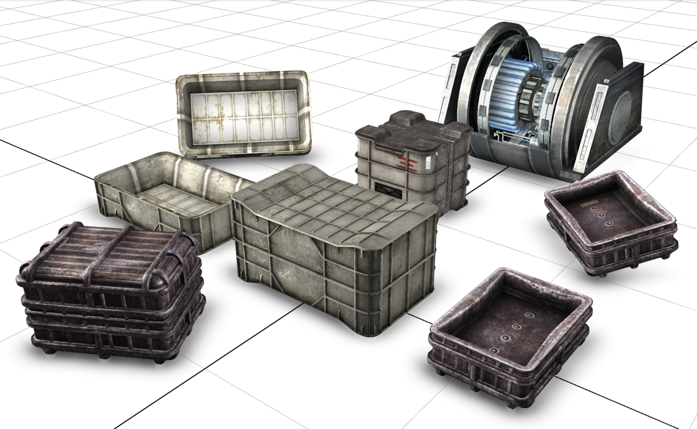 3d ready star wars crates model