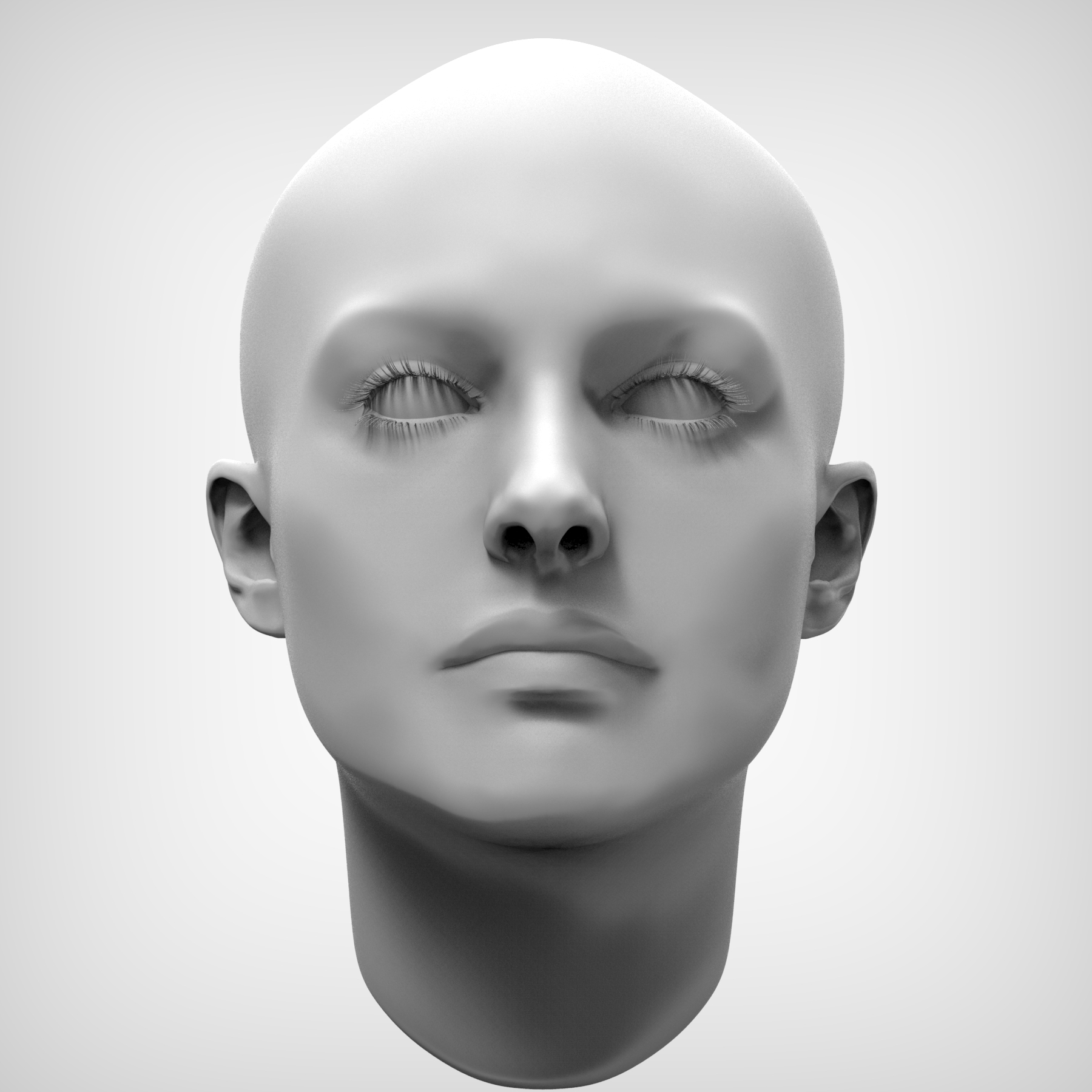 beauty female head obj