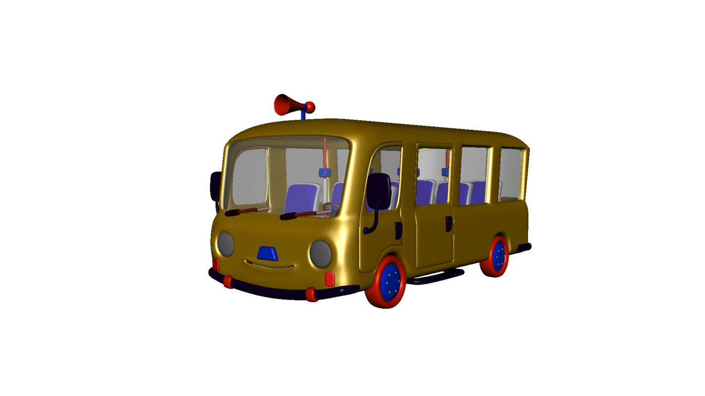 Cartoon-Bus 3D-Modell - TurboSquid 1087246