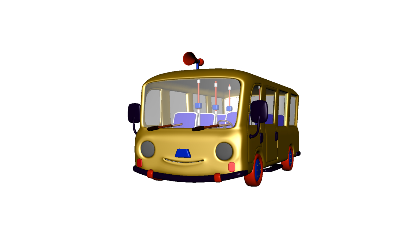 3d cartoon bus model