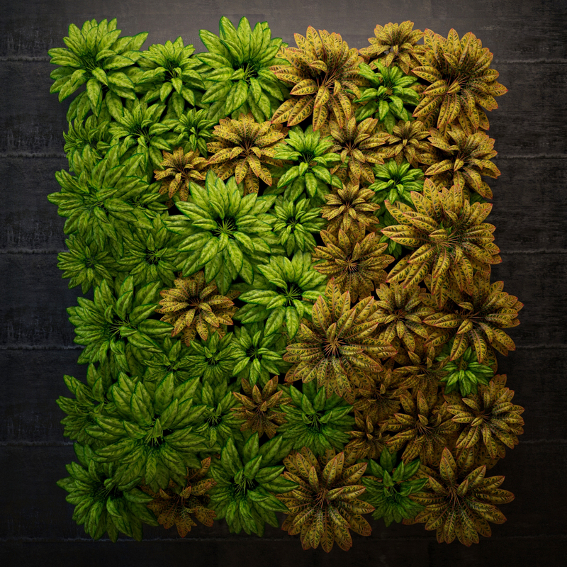 3d model of green wall