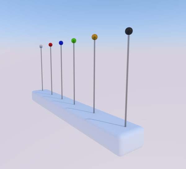 3d pin needles model