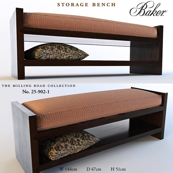 3d baker storage bench model