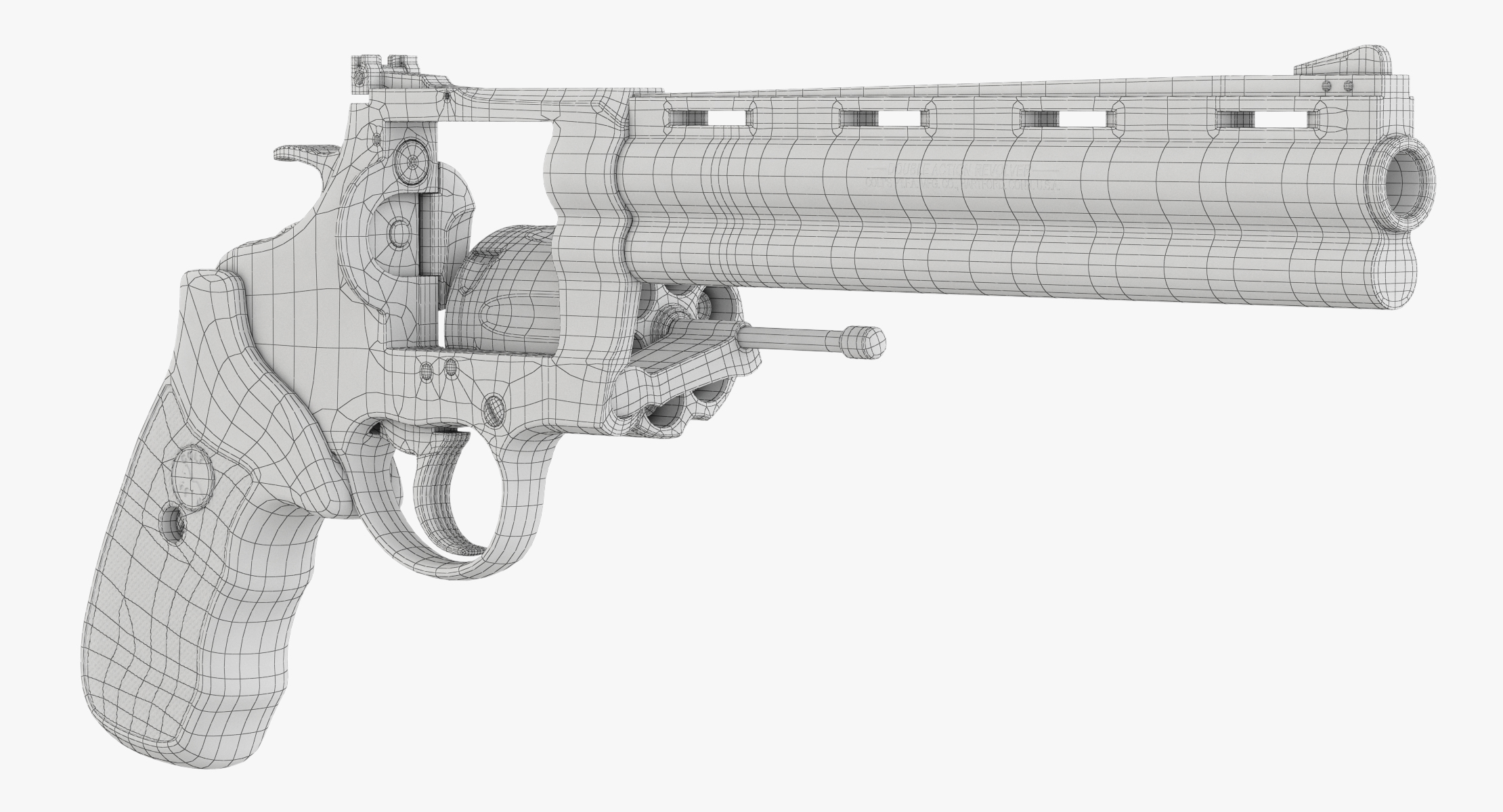 revolver colt anaconda 3d model