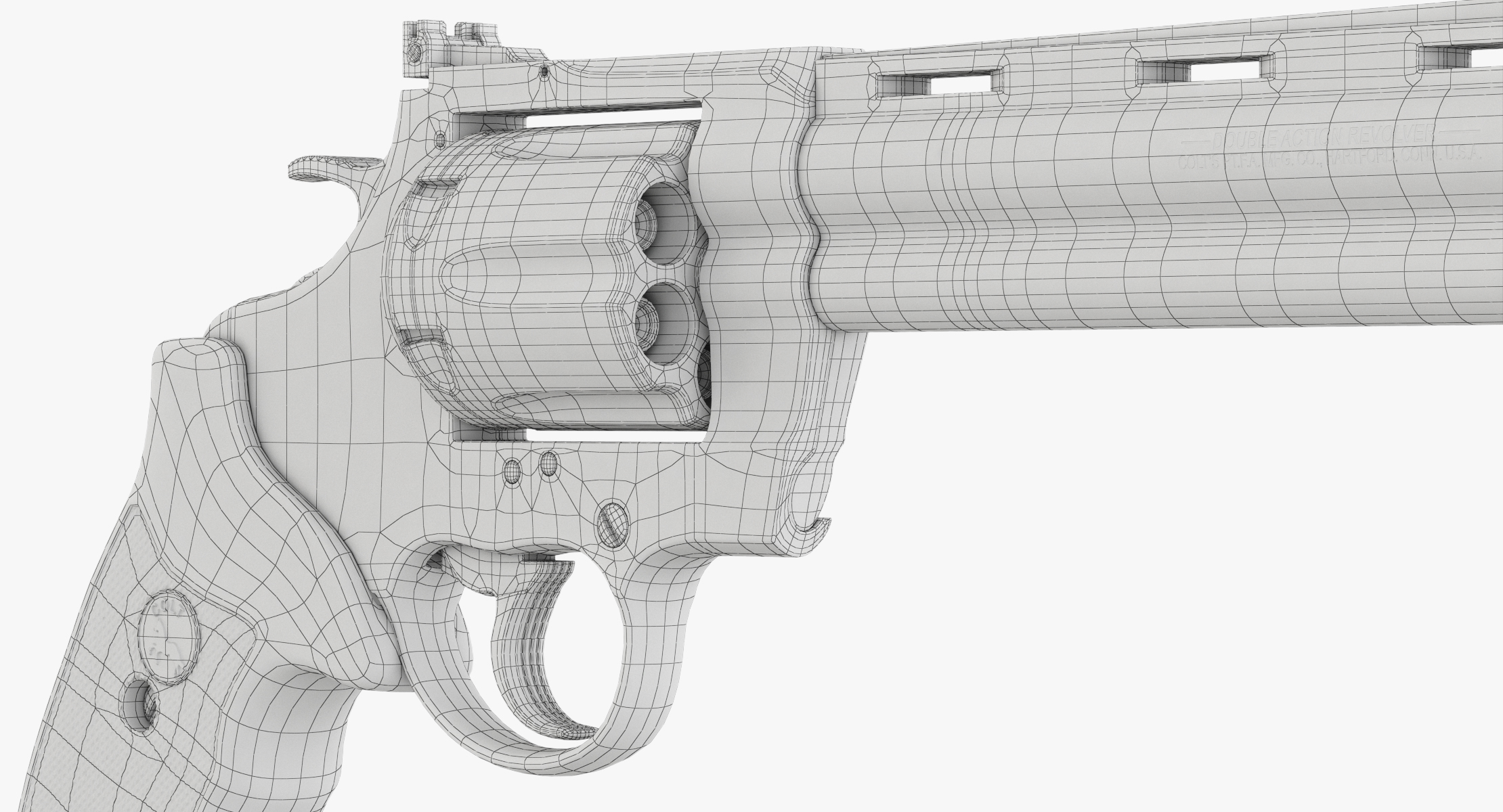 revolver colt anaconda 3d model