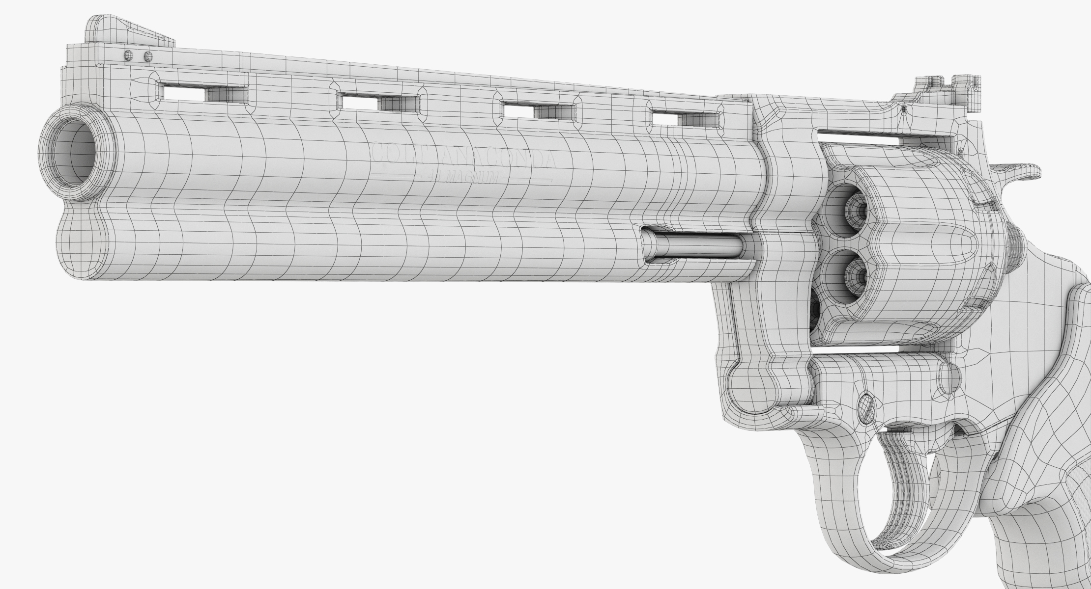 revolver colt anaconda 3d model