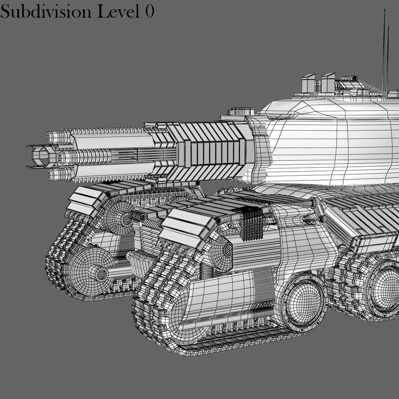 3d sci-fi tank model