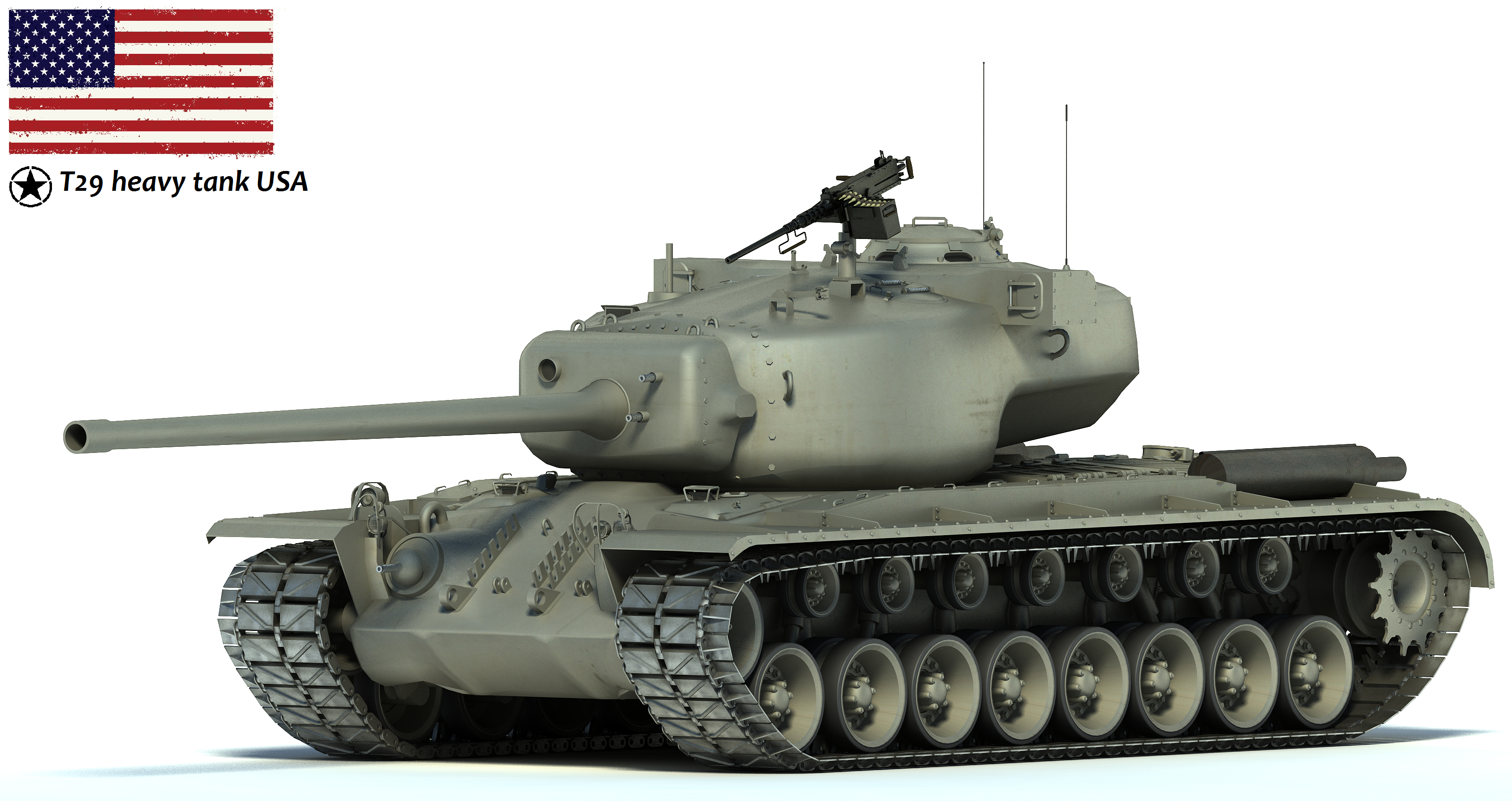 3d model t29 heavy tank wwii