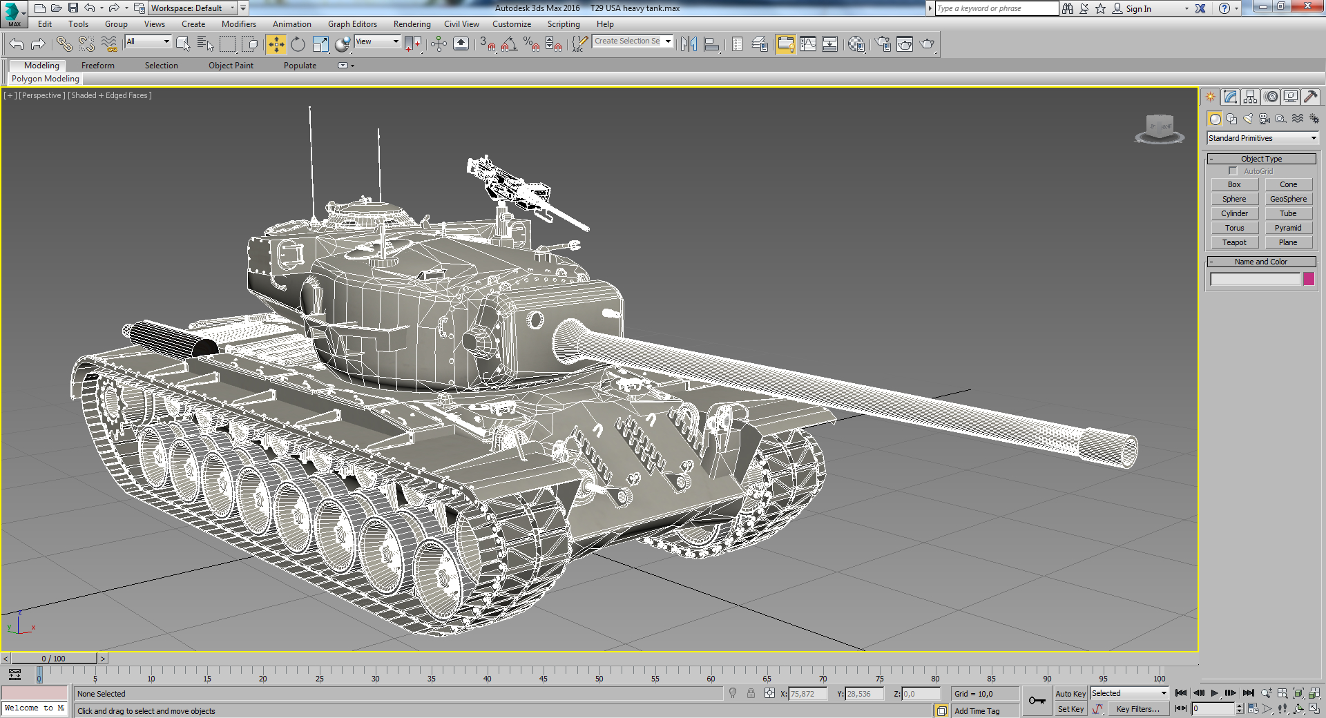 3d model t29 heavy tank wwii