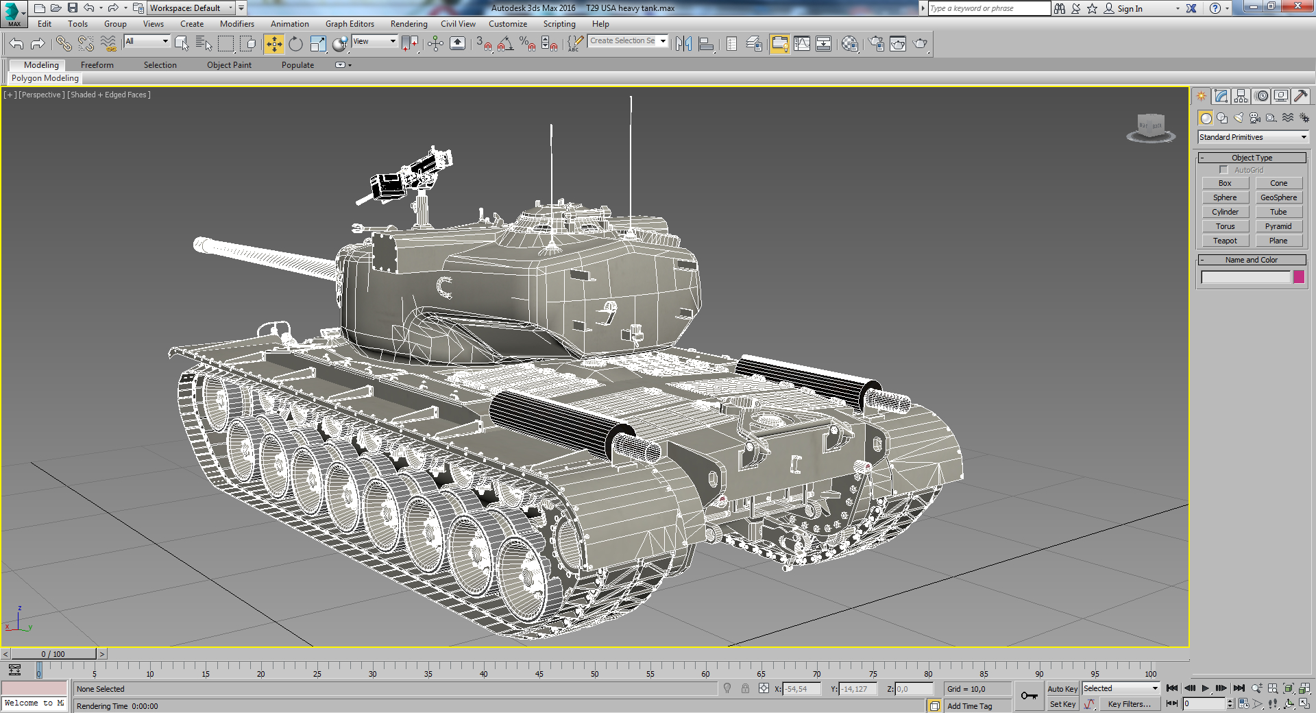 3d model t29 heavy tank wwii