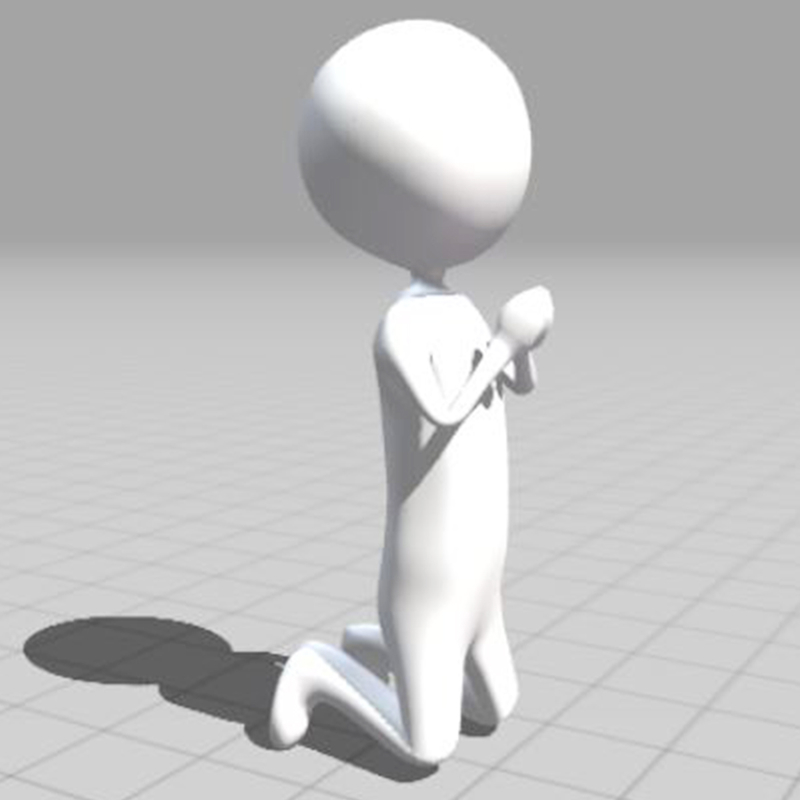 stickman character rigged 3d obj
