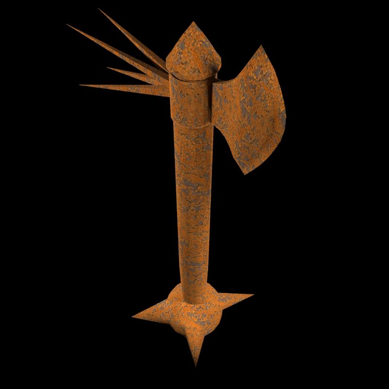 3d model medieval rusty axe