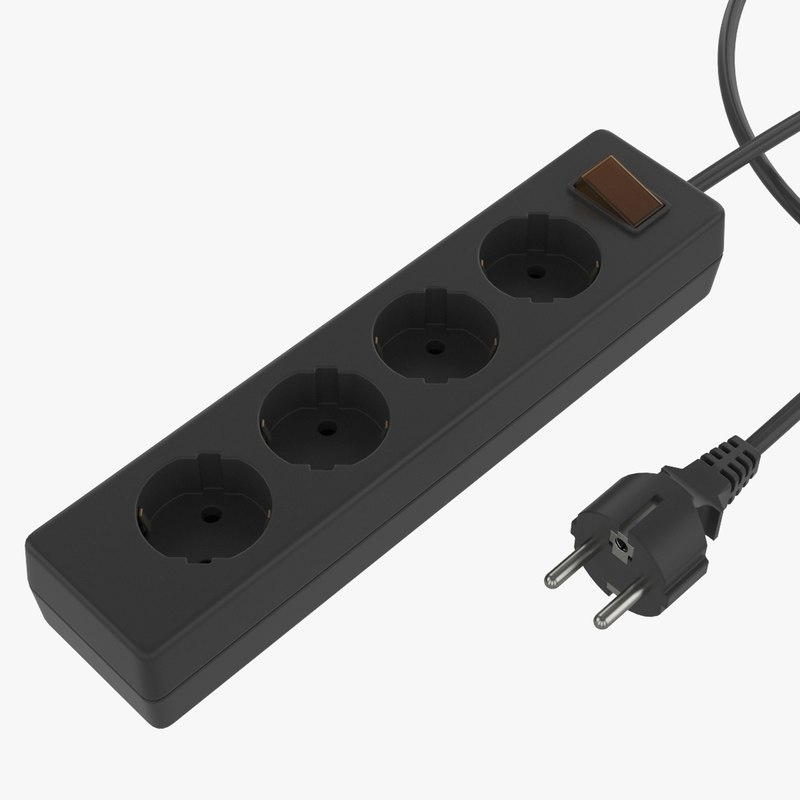 3d power strip model