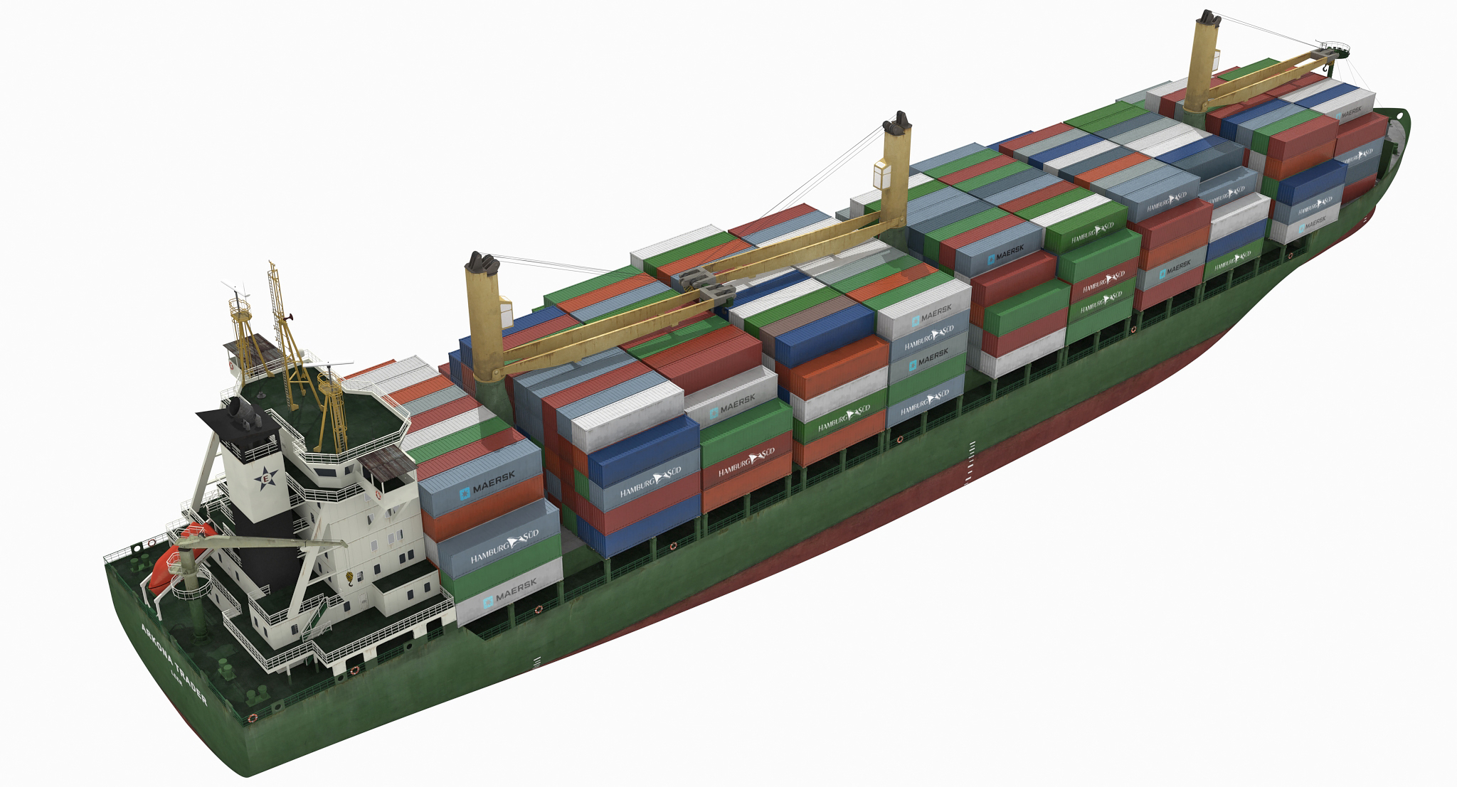 3d model containers ship