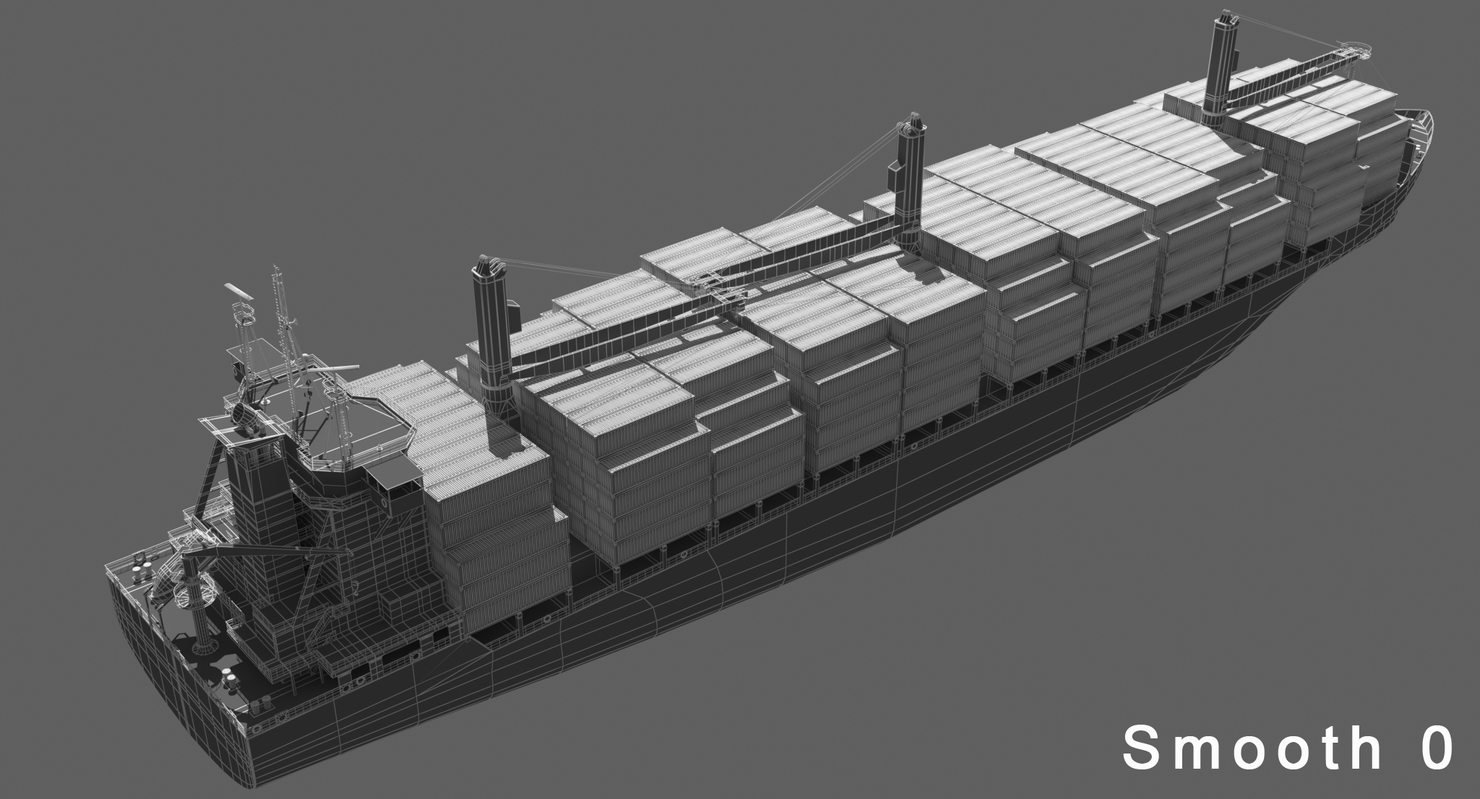 3d model containers ship