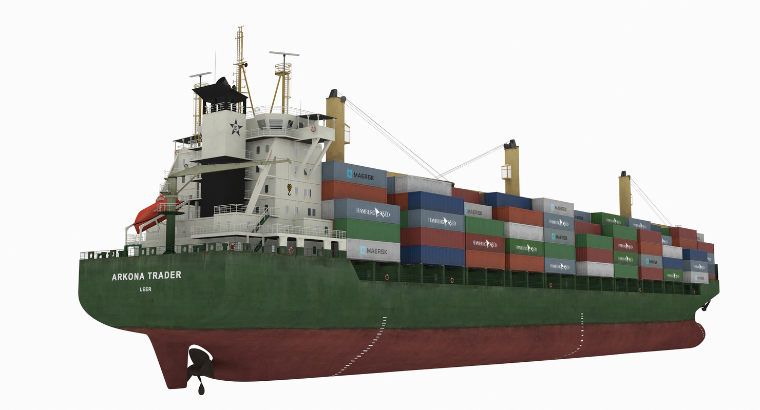 3d model containers ship