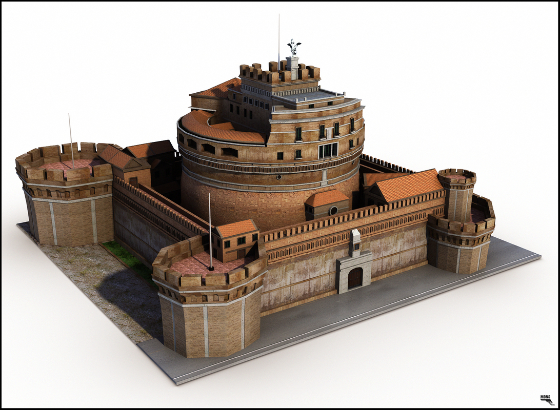 castle san angelo 3d obj