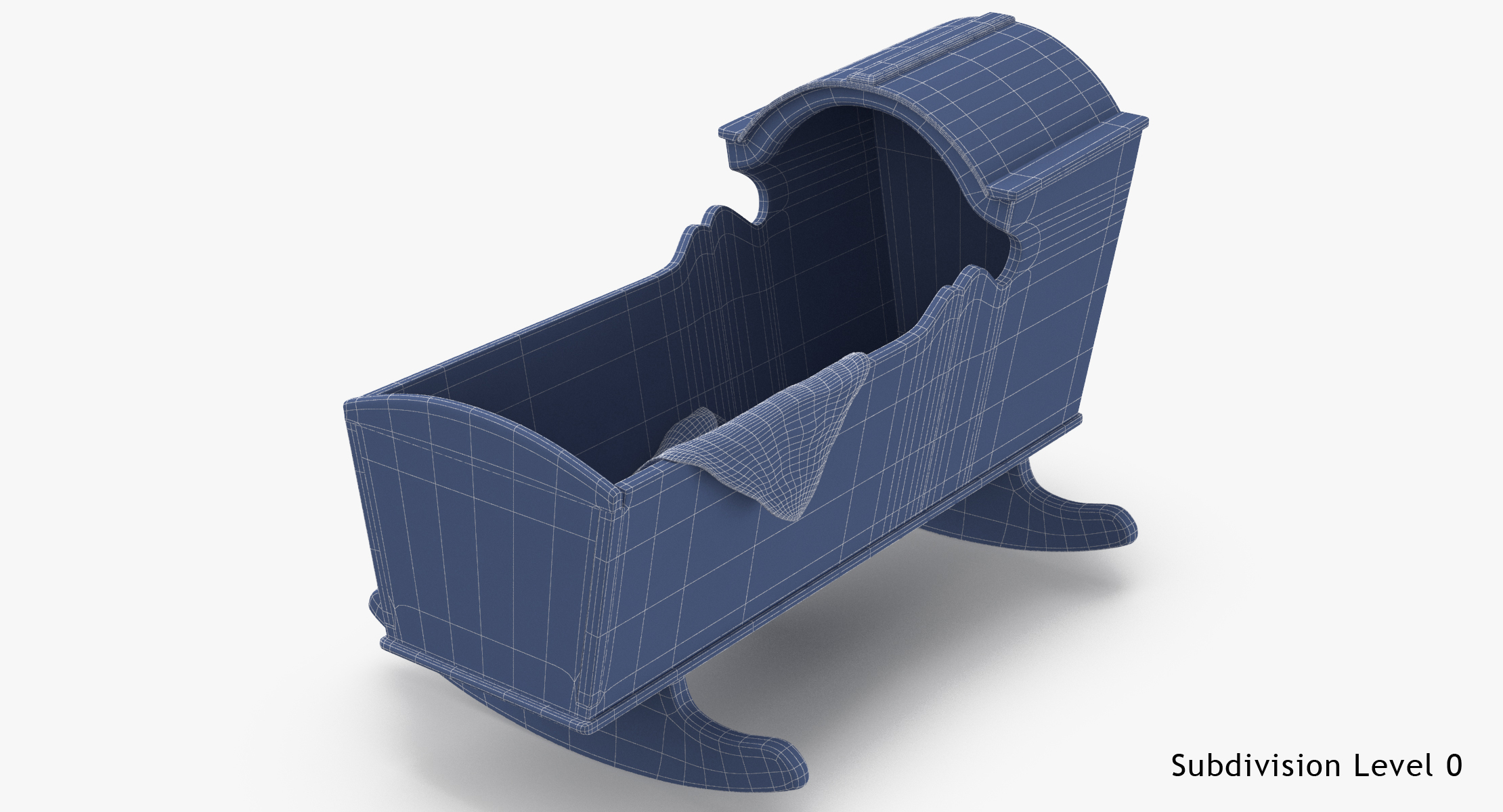 3d model creepy baby cradle