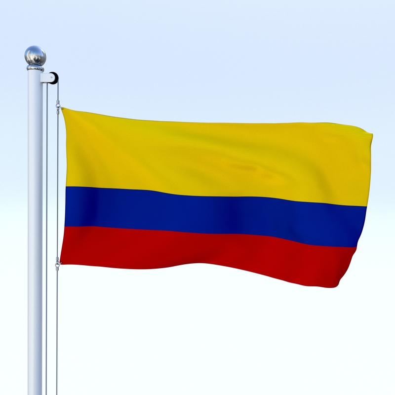 动画的哥伦比亚国旗3D模型 - TurboSquid 1088440