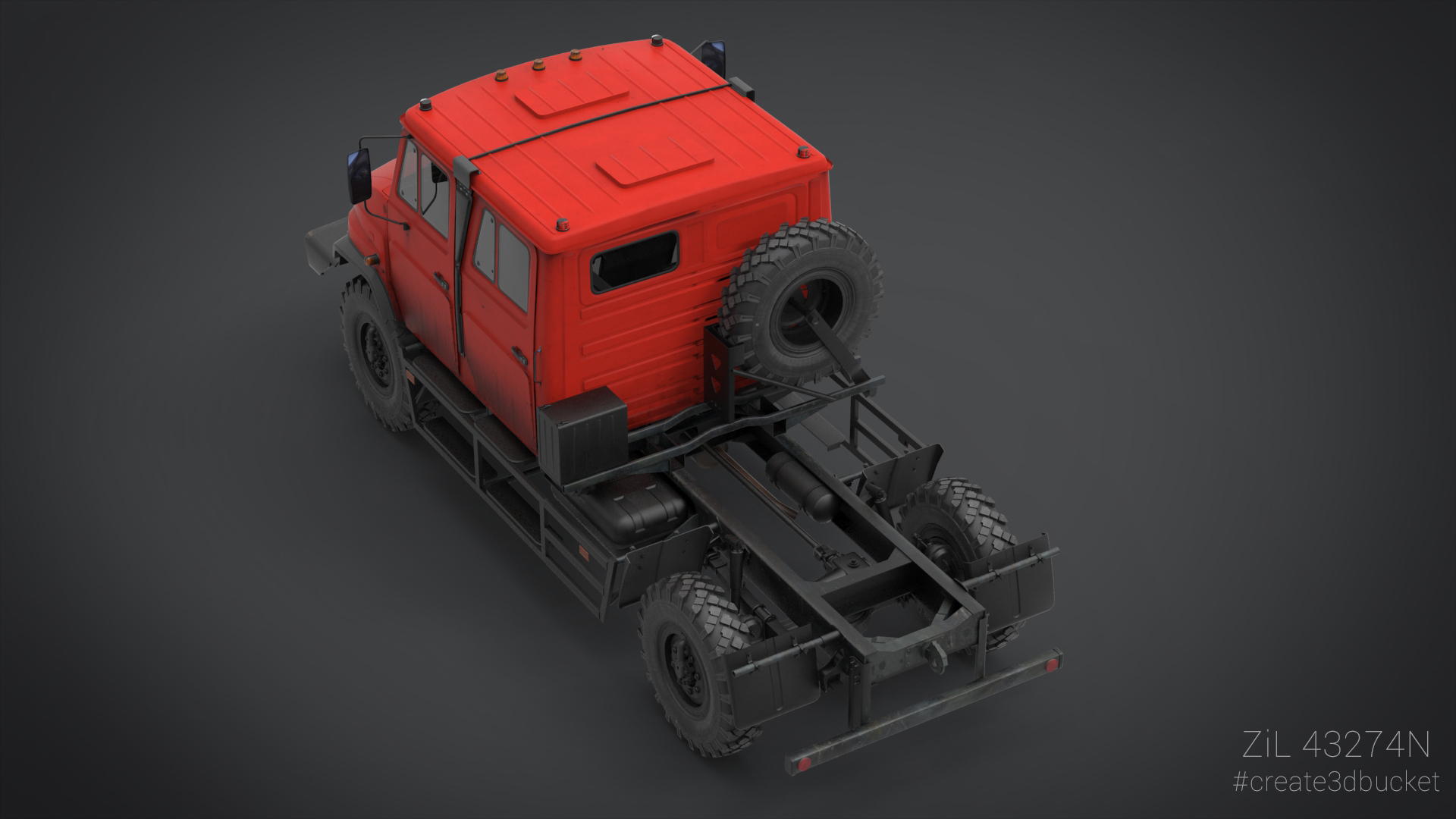 3d truck unimog transport