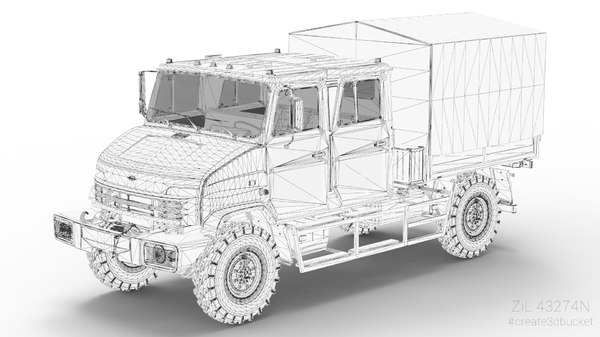 3d truck unimog transport