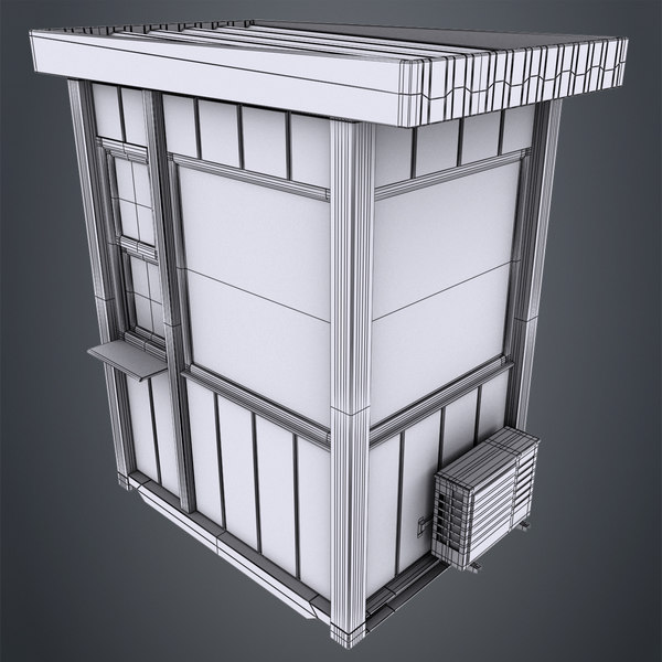 3d security booth model