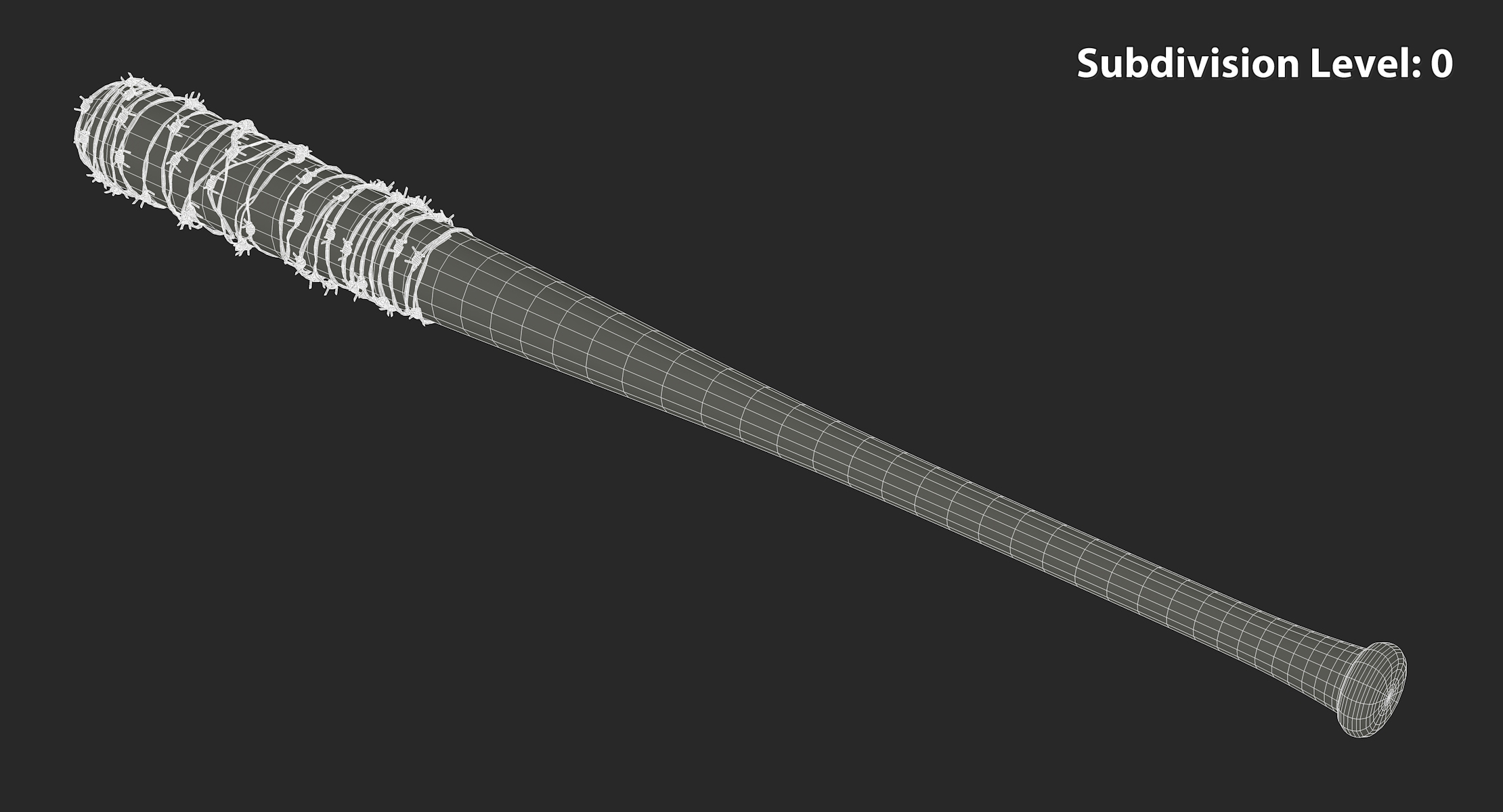 3D модель Бейсбольная бита с колючей проволокой - TurboSquid 1088590