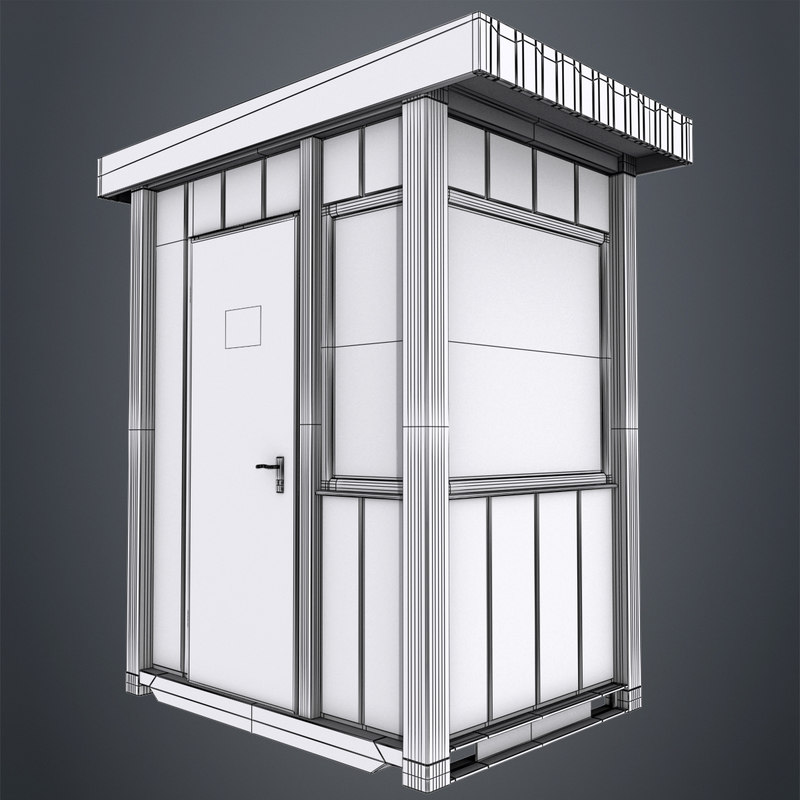 3d model security booth
