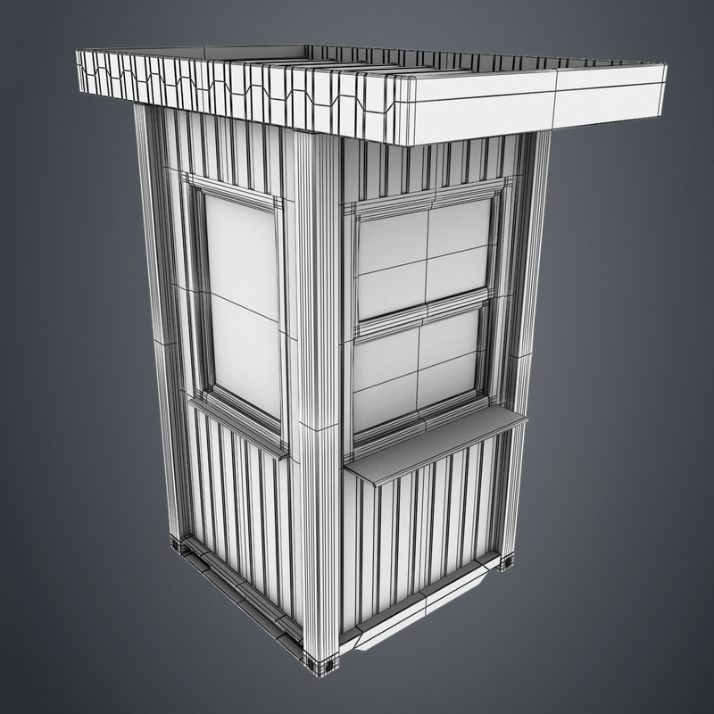 3d model security booth