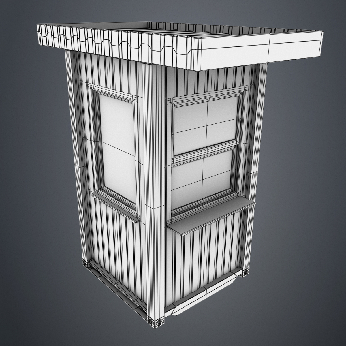 3d model security booth