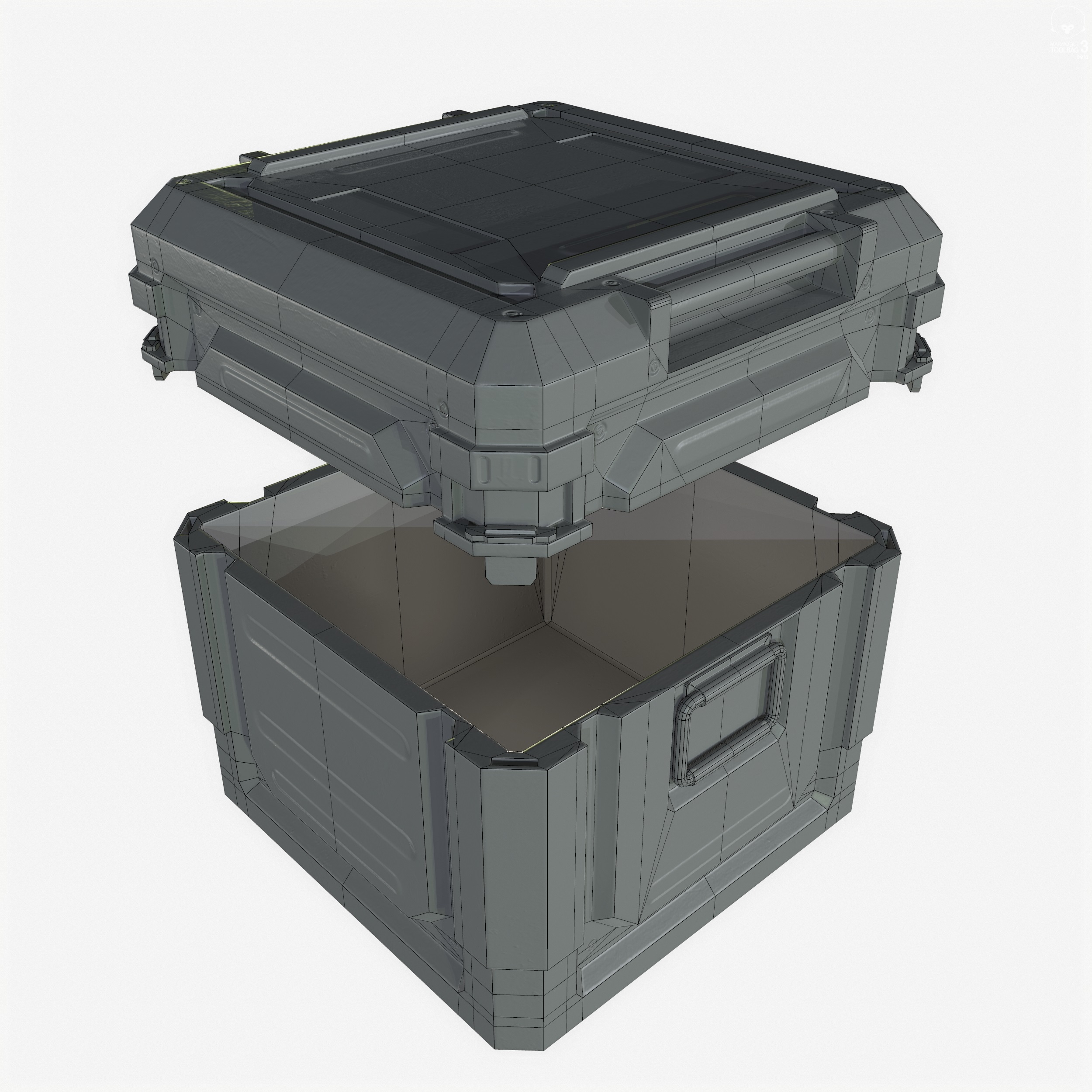 sci-fi industrial crate 3d model