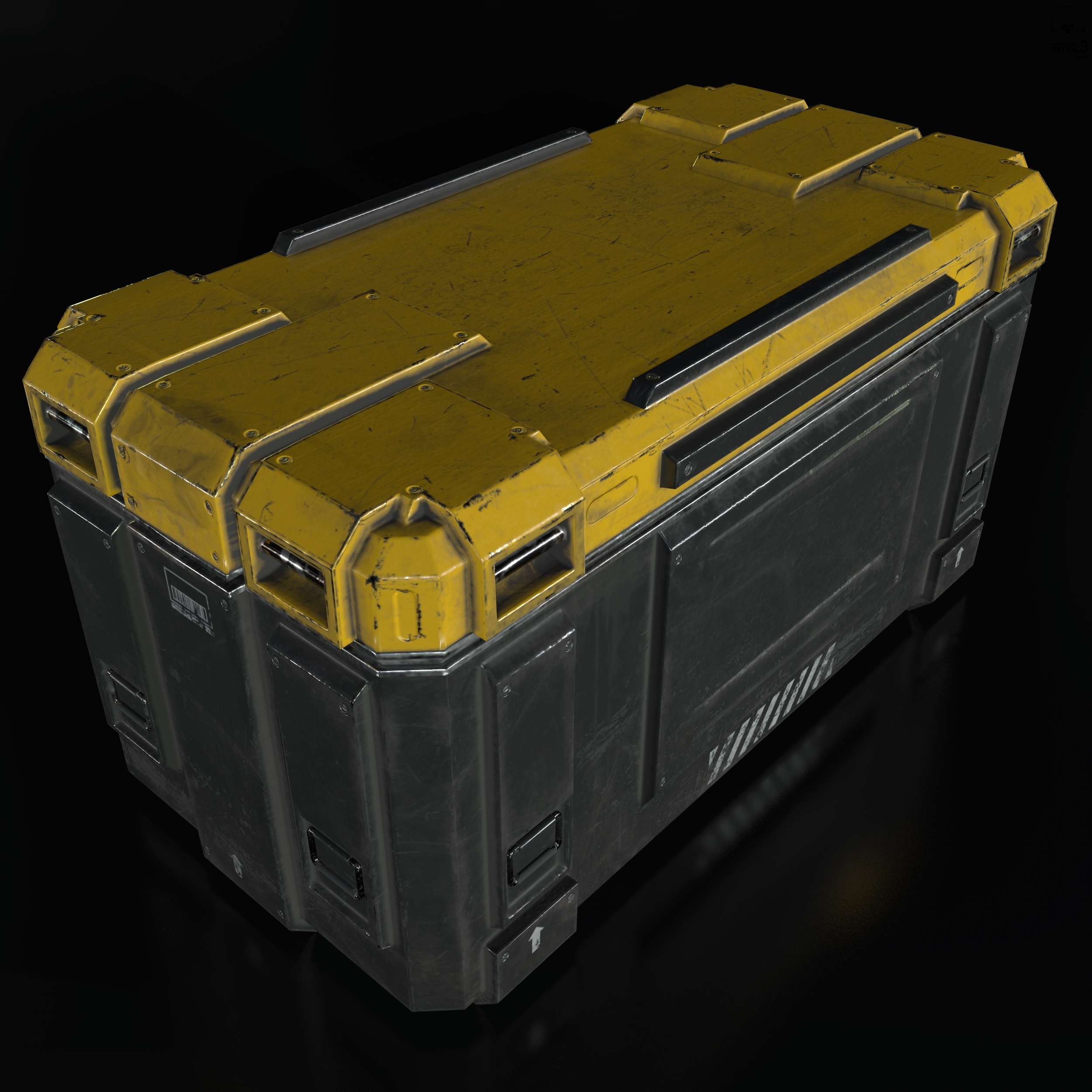 3d model of ready sci-fi industrial crate