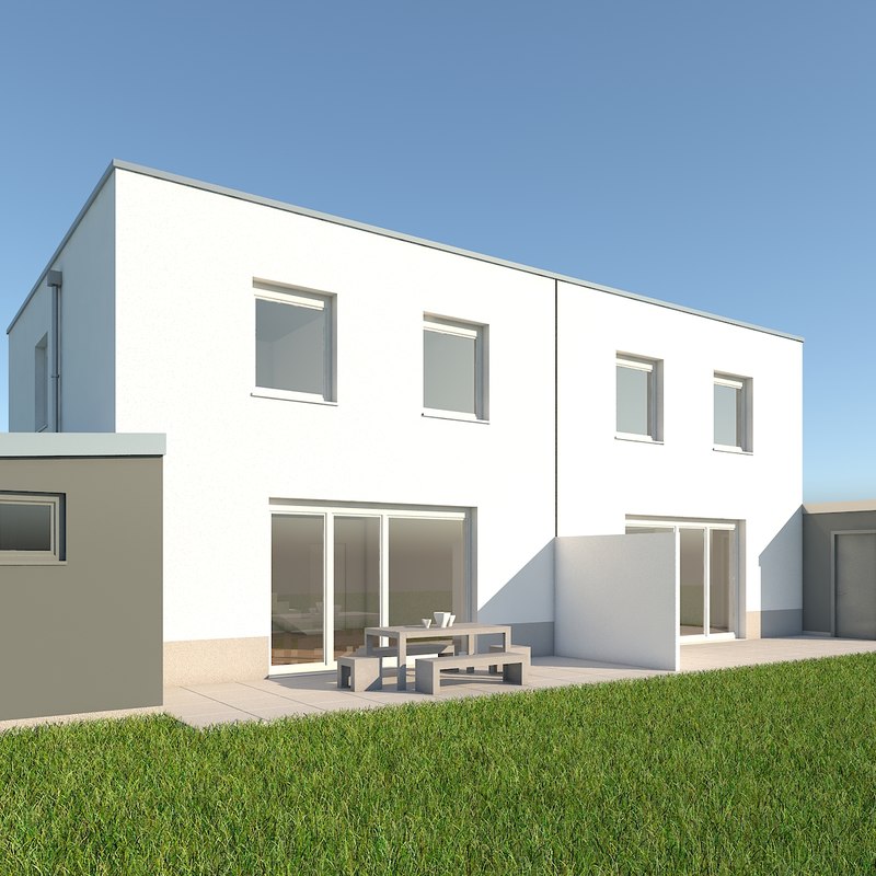 modern double house 3d model