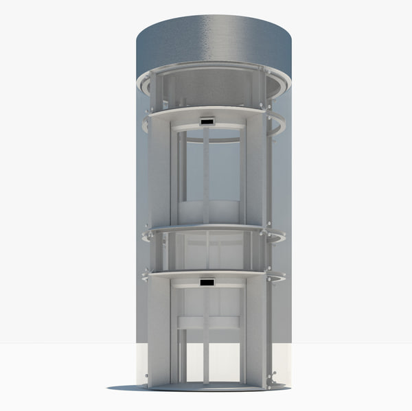 3d circular glass elevator