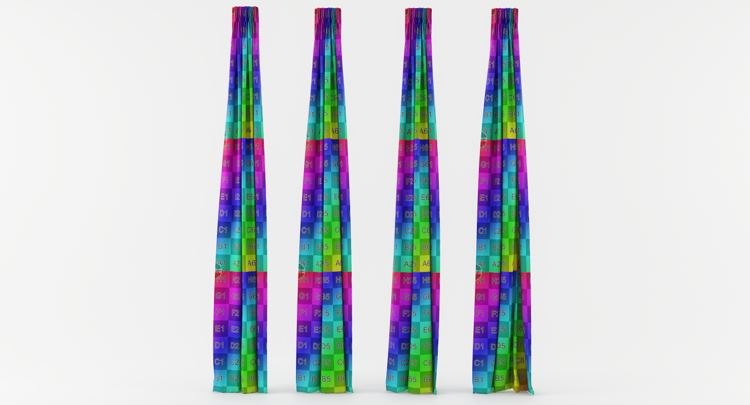 3d model kind modern curtains