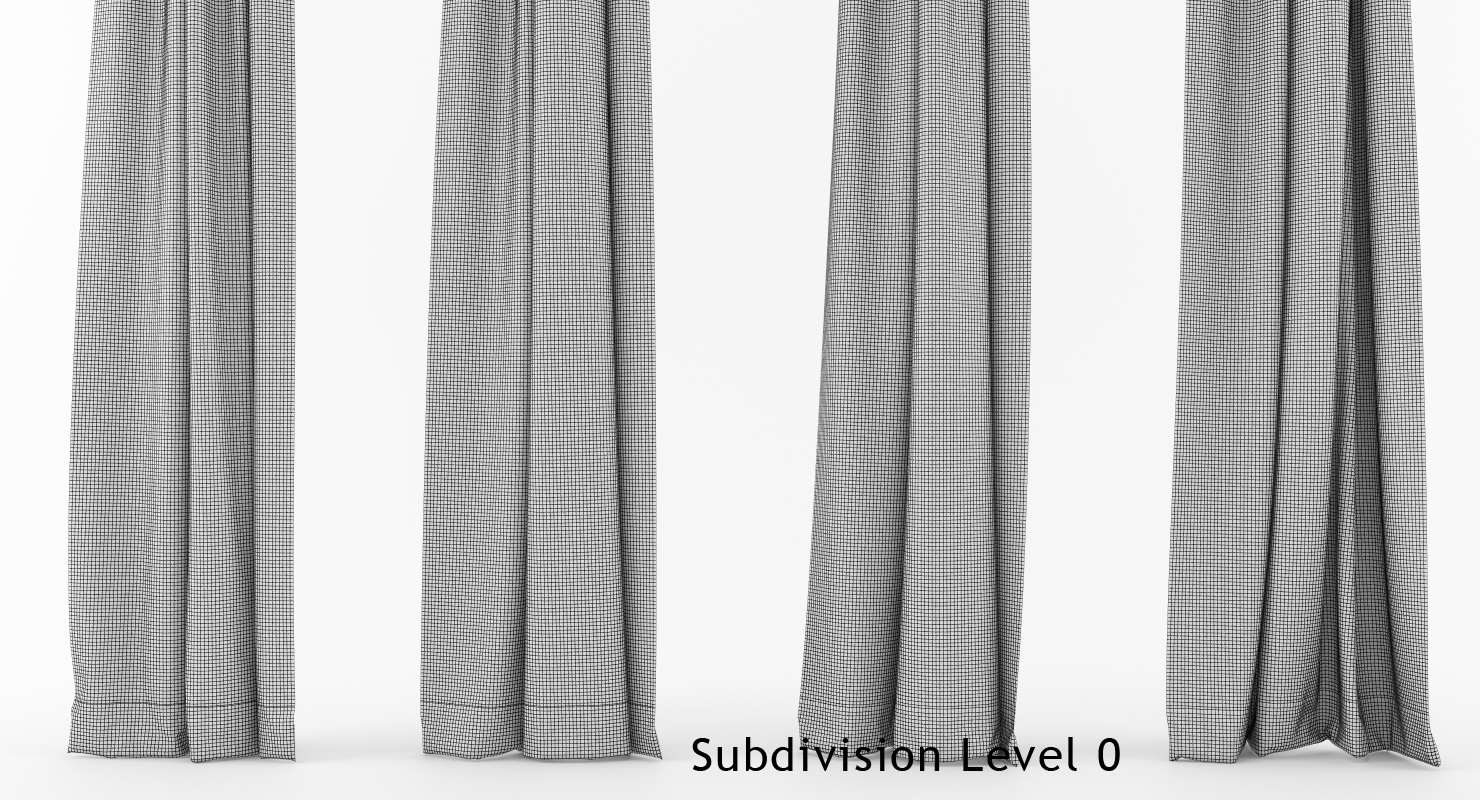 3d model kind modern curtains