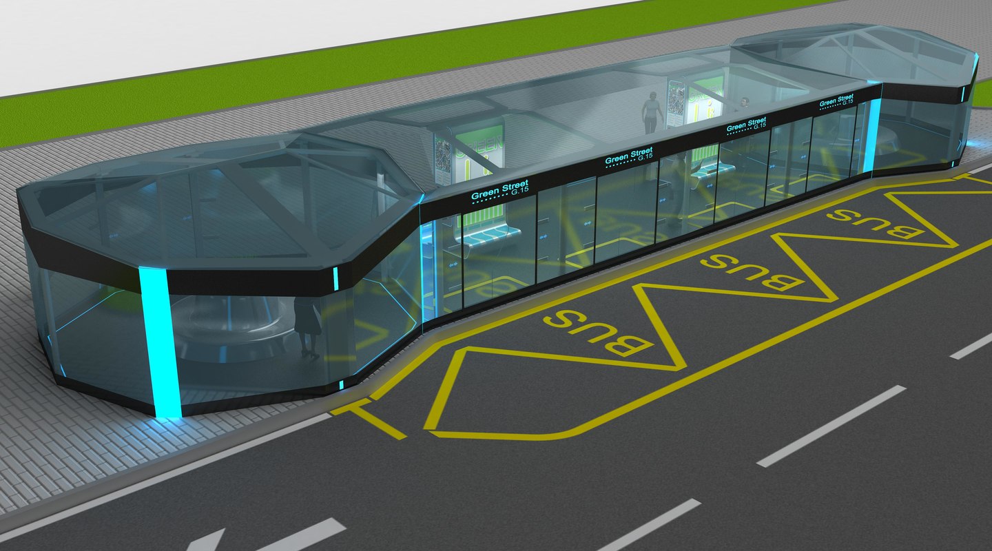 3d bus stop model