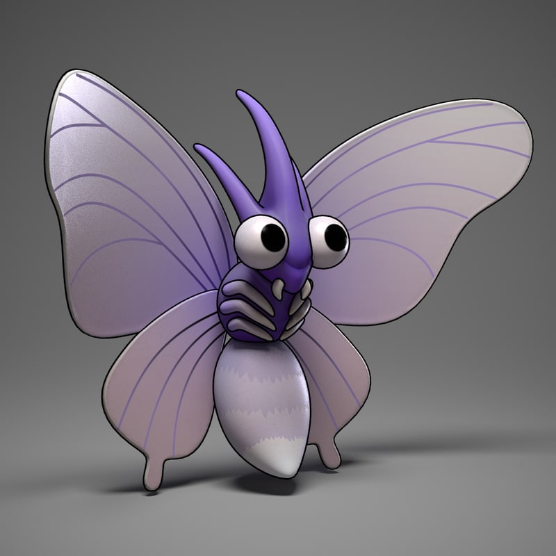 venomoth pokemon 3d fbx