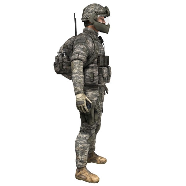 modern soldier 3d model