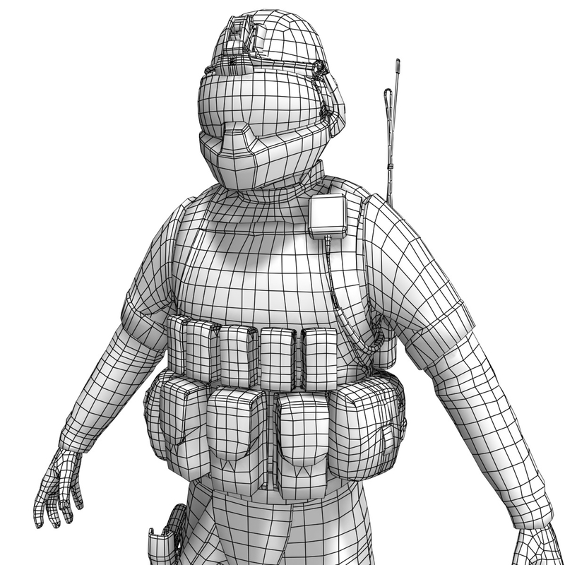 modern soldier 3d model