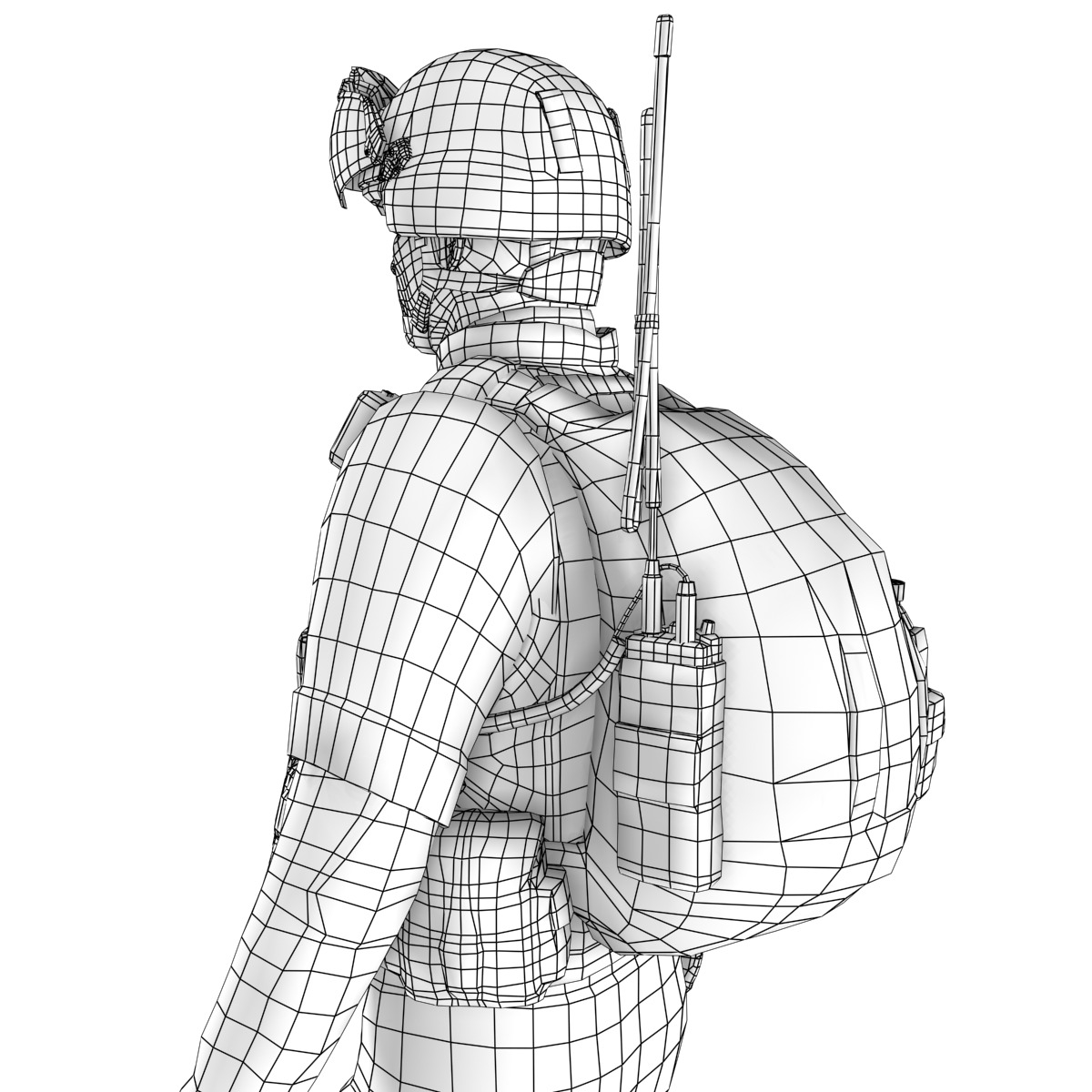 modern soldier 3d model