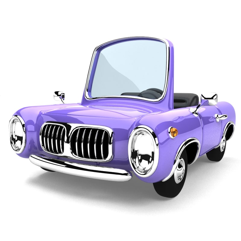 cartoon cabriolet obj