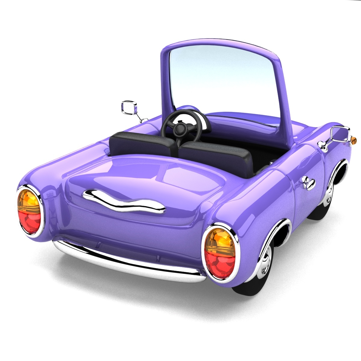 cartoon cabriolet obj