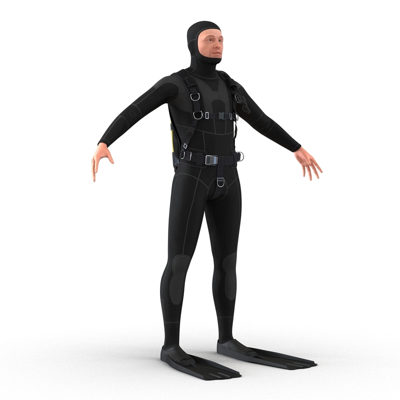 diver dive rigged 3d c4d