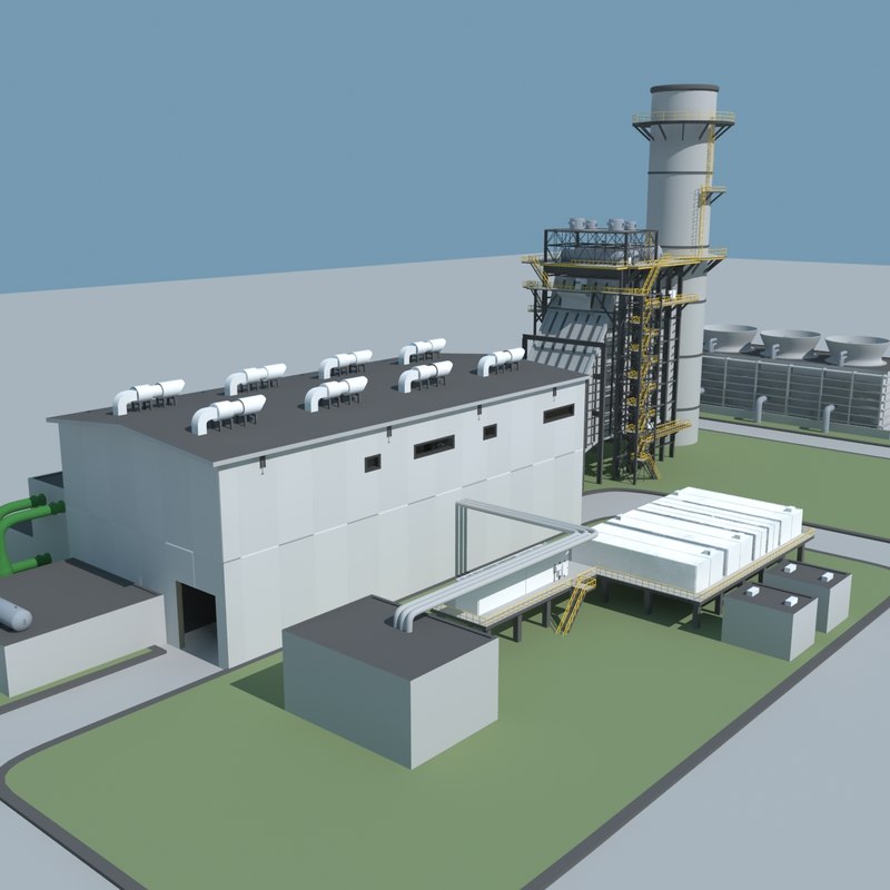 3d model of gas turbine plant
